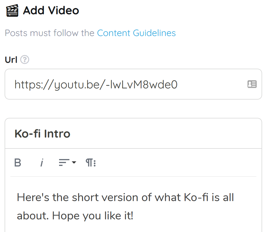 How to share a YouTube video on Ko-fi – Ko-fi Help